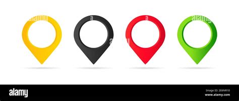 Map Pointer Icon Set Geo Pin Location Icon Or Geolocation Gps On Isolated White Background