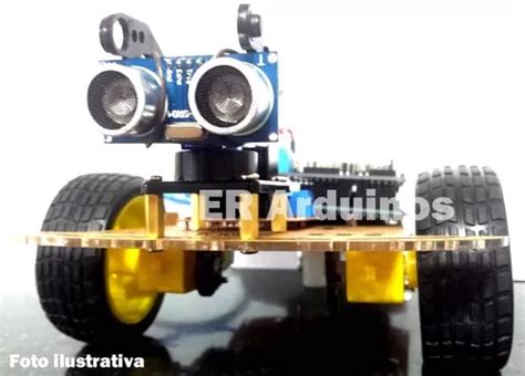 Kit Robô Carro Arduíno Robotica Desvia Obstáculos Projetos Frete grátis