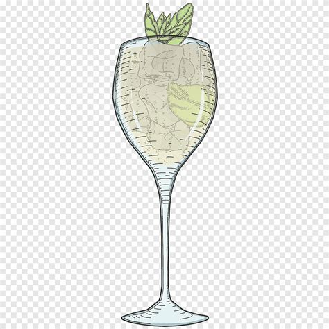 진토닉 와인 글라스 칵테일 버몬트 아메리카노 민트 잎 레시피 유리 와인 유리 Png Pngegg