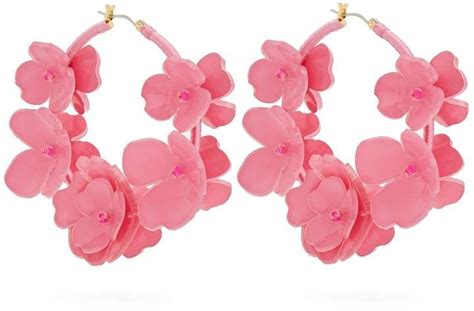 Oscar De La Renta Flower Garden Hoop Earrings Bride Accessories