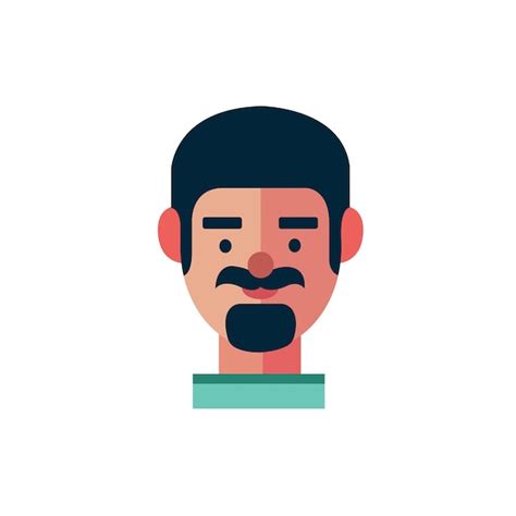 사람들이 아바타 평면 벡터 그래픽입니다 남성 초상화 흰색 배경에 고립 된 남자 얼굴 문자 프리미엄 벡터