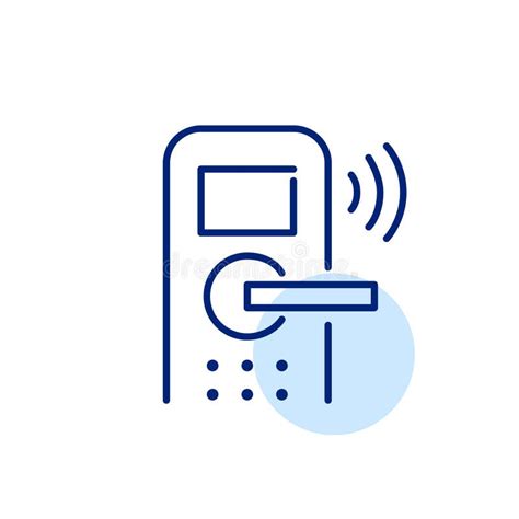 Smart Digital Lock With Wireless Access Pixel Perfect Editable Stroke Stock Vector