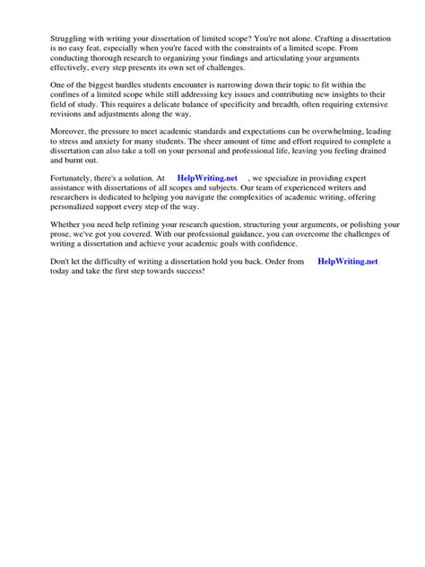 Dissertation Of Limited Scope Download Free Pdf Thesis Scope