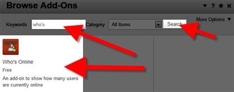 adding the who s online block in concrete5 web hosting hub