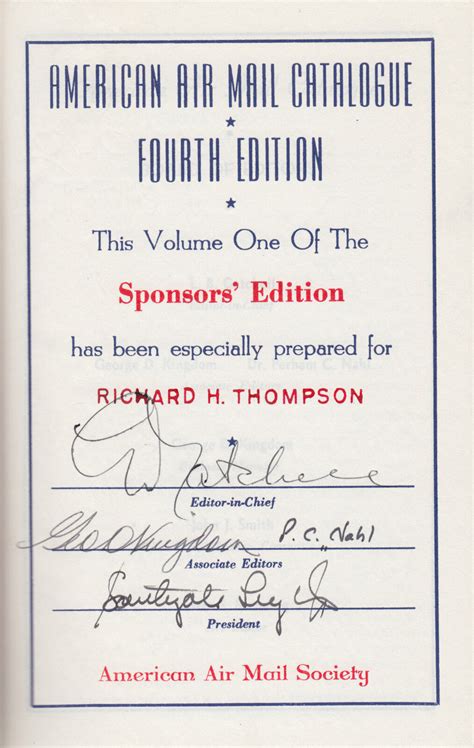 American Air Mail Catalogue 4th Edition Cplt Set Sponsors Edition