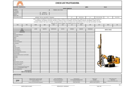 Checklist De Inspección De Piloteadora Pdf Vehículos