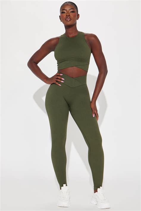 Namaste Seamless Active Leggings Olive Fashion Nova