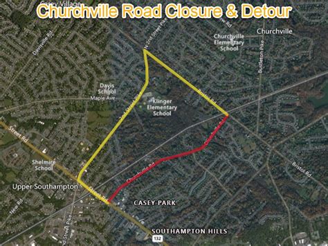 Churchville Road Closing For Pipe Work In Upper Southampton Township