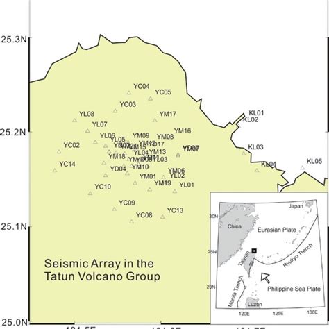 Locations Of Seismic Array Triangles In The Tatun Volcano Group The