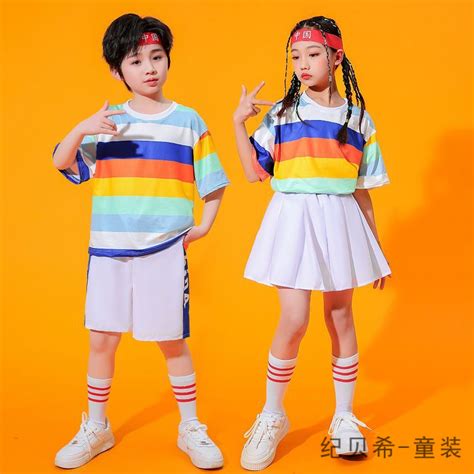 【现货】儿童套装 表演服 六一儿童节表演服装小学生男女运动会啦啦队演出61幼儿爵士舞蹈 其他 T1mx Ready Stock
