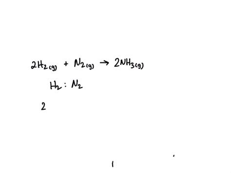 Solved What Is The Mole Ratio Of H2 To N2in The Reaction Below 2 H2