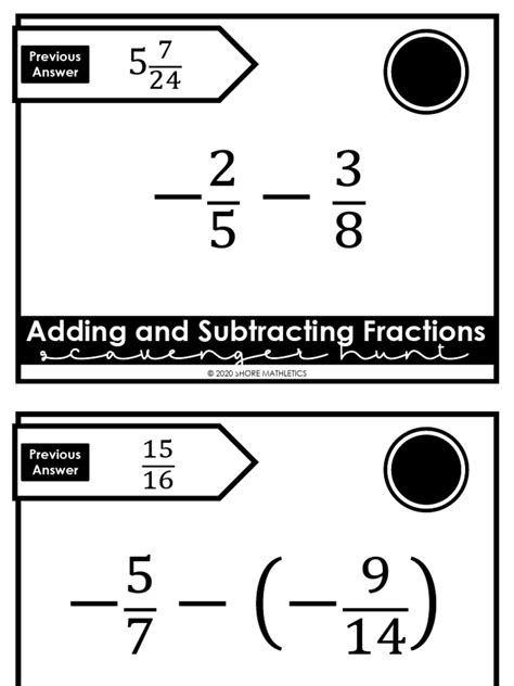Fractions Scavenger Hunt Guide Pdf