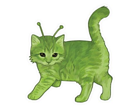 Green Alien Cat Wallpaper