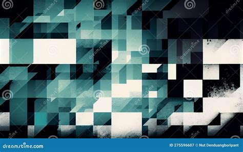 generative ai monochrome overlap abstract square background stock