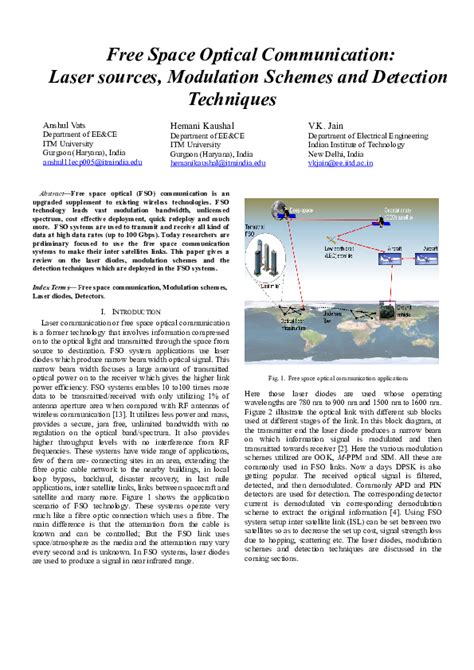 Doc Free Space Optical Communication Laser Sources Modulation