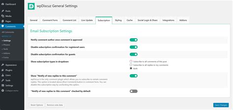 subscriptions wpdiscuz wordpress comment plugin