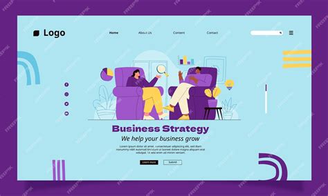 Free Vector Flat Design Consultancy Landing Page Template