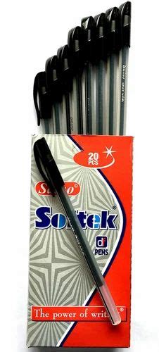 Use And Throw Plastic Saino Softek Black Ball Point Pens For Writing