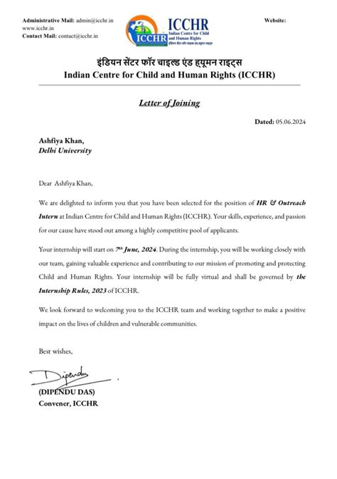 Ashfiya Khan On Linkedin Icchr Hrinternship Outreachinternship