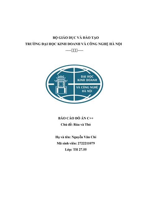 Báo Cáo Đồ Án C Tuần BỘ GIÁO DỤC VÀ ĐÀO TẠO TRƯỜNG ĐẠI HỌC KINH DOANH VÀ CÔNG NGHỆ HÀ