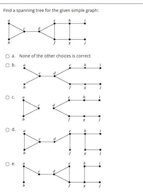 Find A Spanning Tree For The Given Simple StudyX
