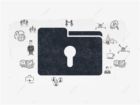 Corporate Idea Keyhole Folder On Ripped Team Finance Black PNG