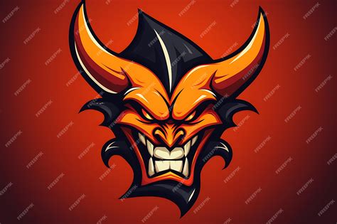 Premium Photo Cartoon Emblem Of Winking Devil Head With Retro Style