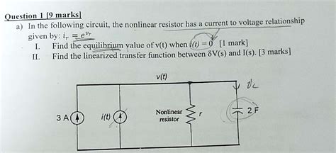 Solved Question 1 9 Marks A In The Following Circuit The Chegg Com