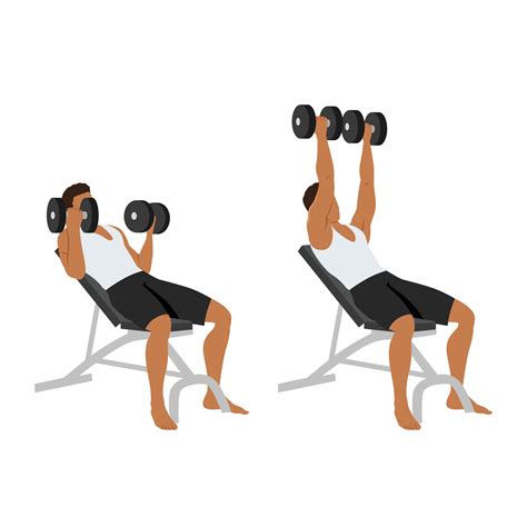 Man Doing Reverse Grip Incline Dumbbell Bench Press Exercise 35506516 Vector Art At Vecteezy