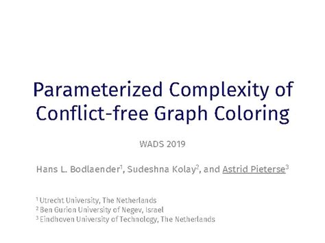 parameterized complexity of conflictfree graph coloring wads 2019