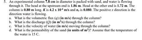 Solved 5 An Experimental Column 78 Cm In Diameter Is
