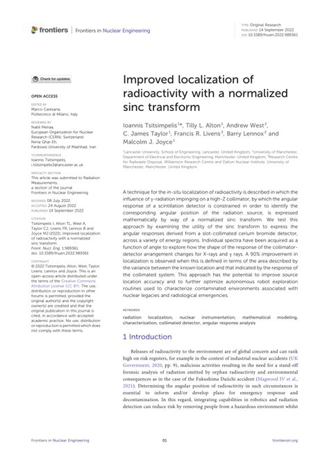 Pdf Improved Localization Of Radioactivity With A Normalized Sinc