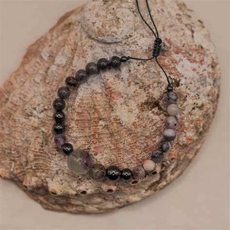 Bransoletka Męska Wodnik Fluoryt i Opal W Hand Works