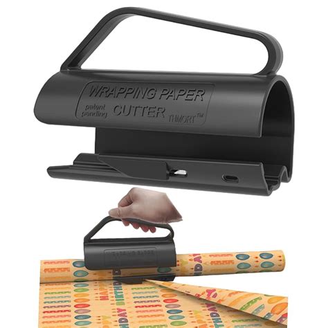 Wrapping Paper Roll Cutter With Handle Pack Push Cut Gift Birthday