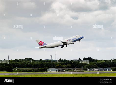 Tokyo Japan A China Airlines Cargo Boeing Taking Off From Narita Airport
