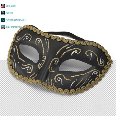 Premium Psd Festival Mask 3d Render Psd