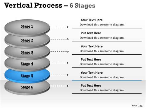 Vertical Process Stages Diagram Templates PowerPoint Presentation Slides Template PPT