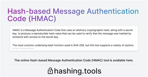 Hash Based Message Authentication Code Hmac Hashingtools