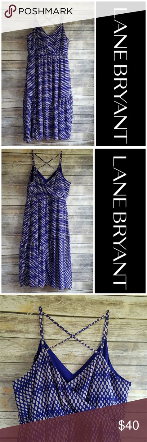 Lane Bryant Polka Dot Strappy Ruffle Maxi Dress Ruffled Maxi Dress