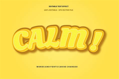 Premium Vector Calm Editable Text Effect Emboss Cartoon Style