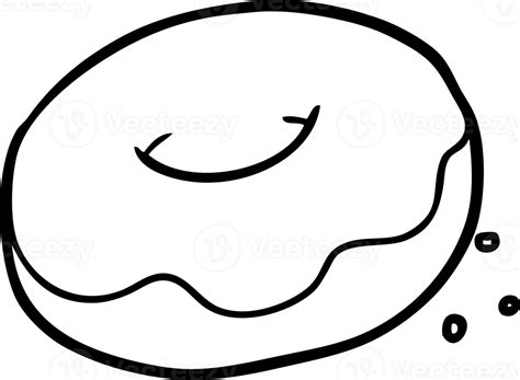 Dibujo Lineal De Un Donut Con Chispas 45134310 Png