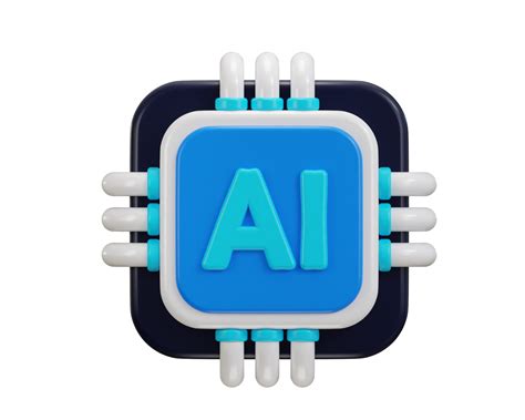 3d Ai Chip Icon For Artificial Intelligence Icon 3d Rendering