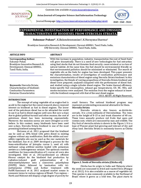 Experimental Investigation Of Performance And Emission Characteristics