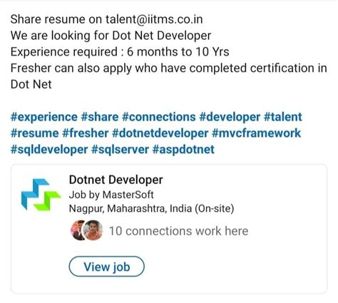 ashish datir on linkedin mastersoft hiring mvc dotnetdeveloper