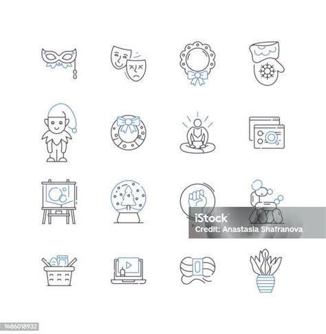 제작 라인 아이콘 모음입니다 용접 제조 가공 성형 절단 조립 벡터 및 선형 일러스트레이션을 디자인합니다 생산 구성 성형 개요