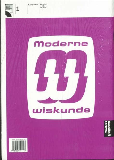 Moderne Wiskunde Engelse Editie 1 Havo Vwo Deel Werkboek CD ROM