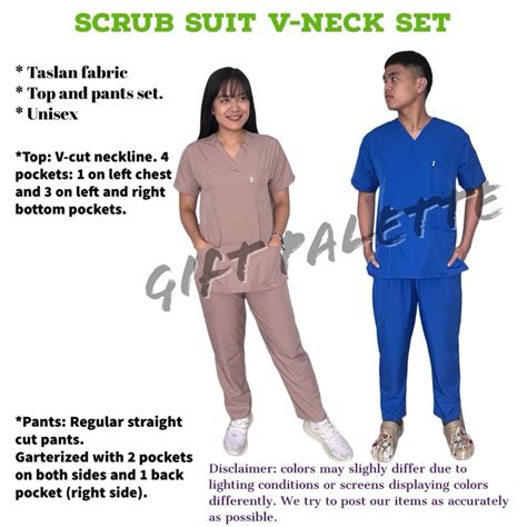 T Palette Scrubs V Neck Set Large Xl And 2xl Size Unisex Scrub