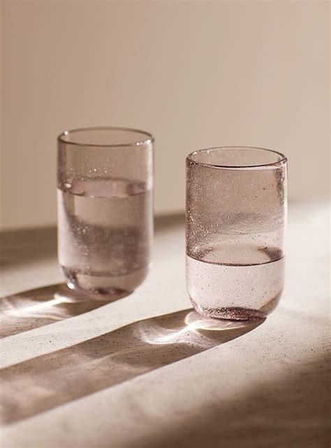 Large Bubbled Purple Glasses Set Of 2 Simons Maison Simons