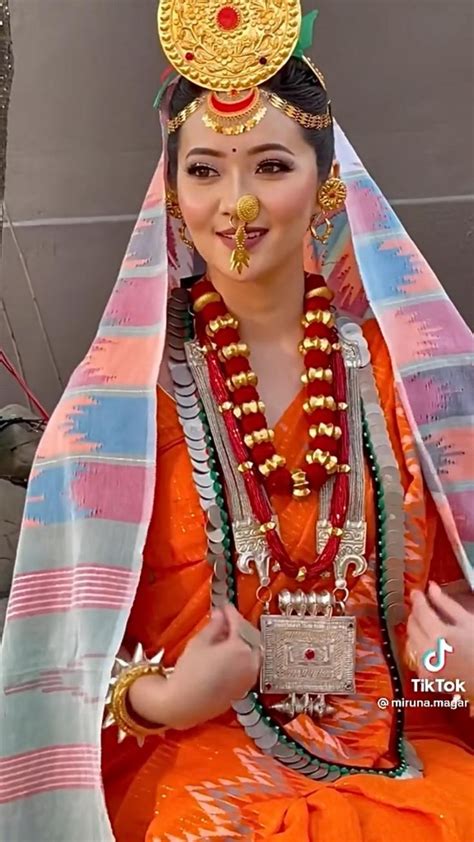 Actress Miruna Magar In Limbu Cultural Attire 🧡 In 2025 Black Hair Kpop Traditional Dresses