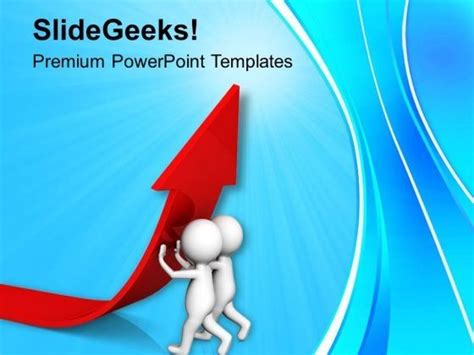 D Man Lifting Red Arrow PowerPoint Templates Ppt Backgrounds For Slides